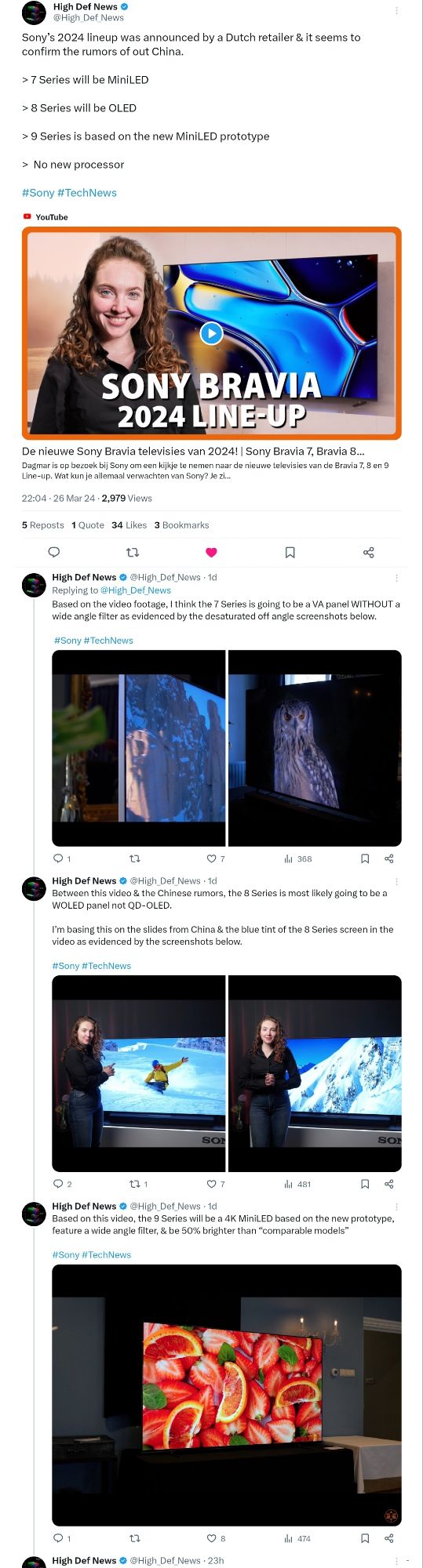 Sony 2024 TVs: Bravia 7, 8, 9 – and that ExpertNL video! | GI Chow